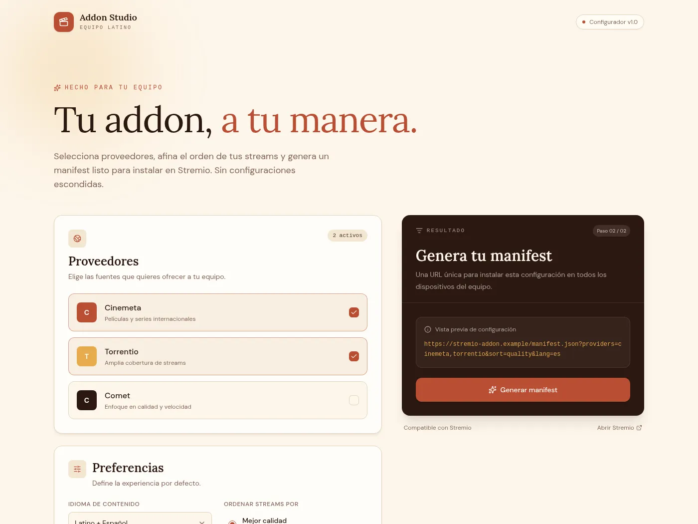 Stremio Addon Configurator