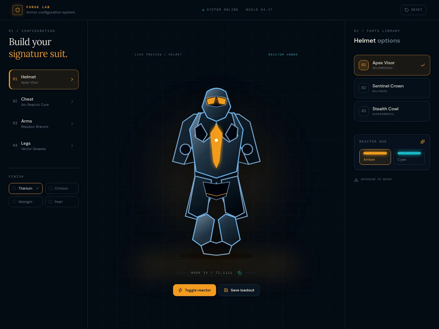 Ironman Suit Designer
