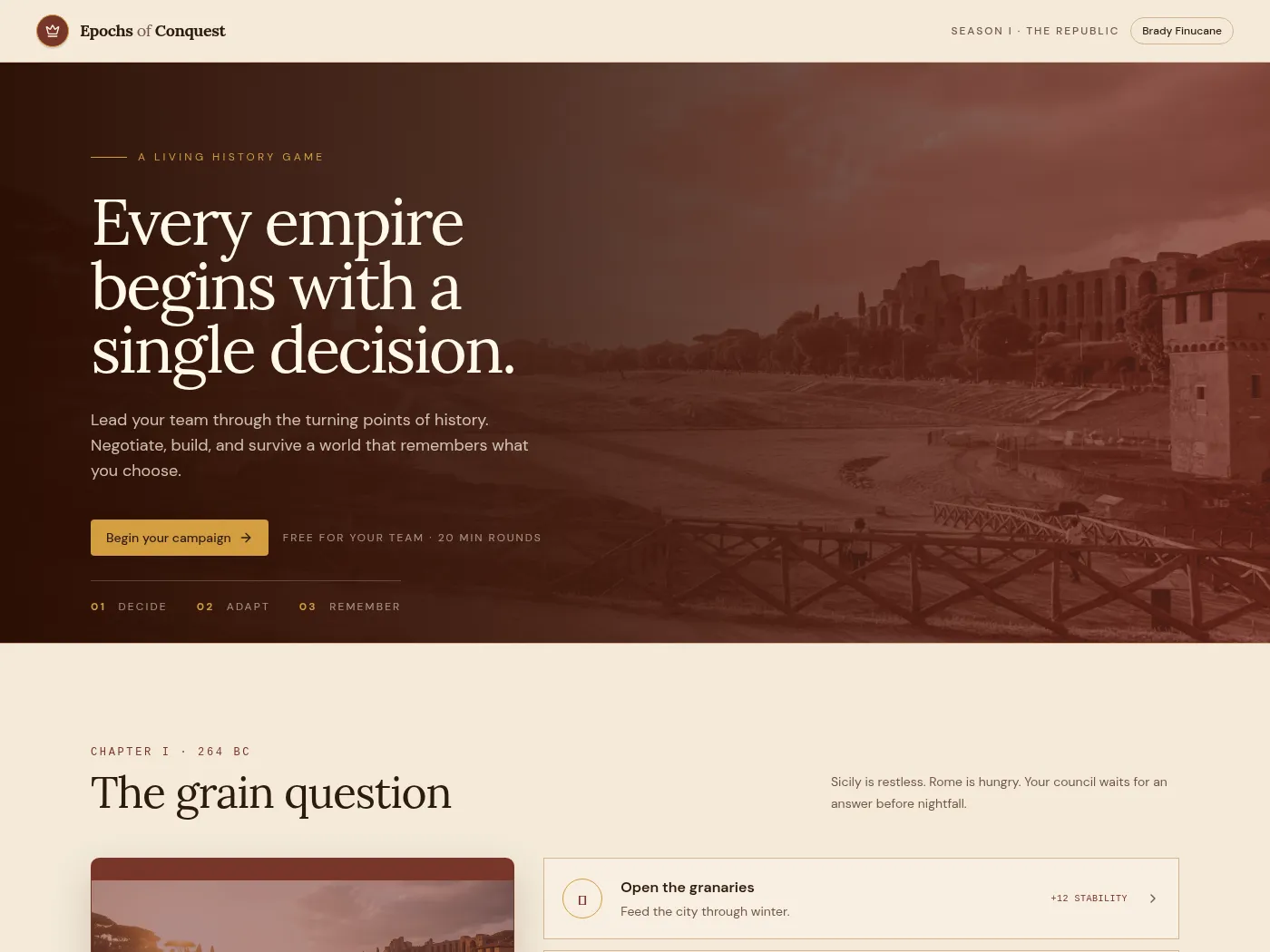 Epochs of Conquest
