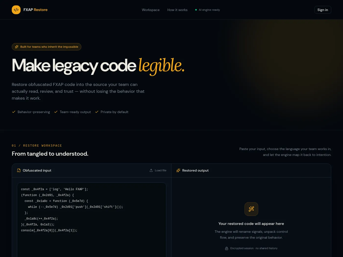 FXAP Code Restore