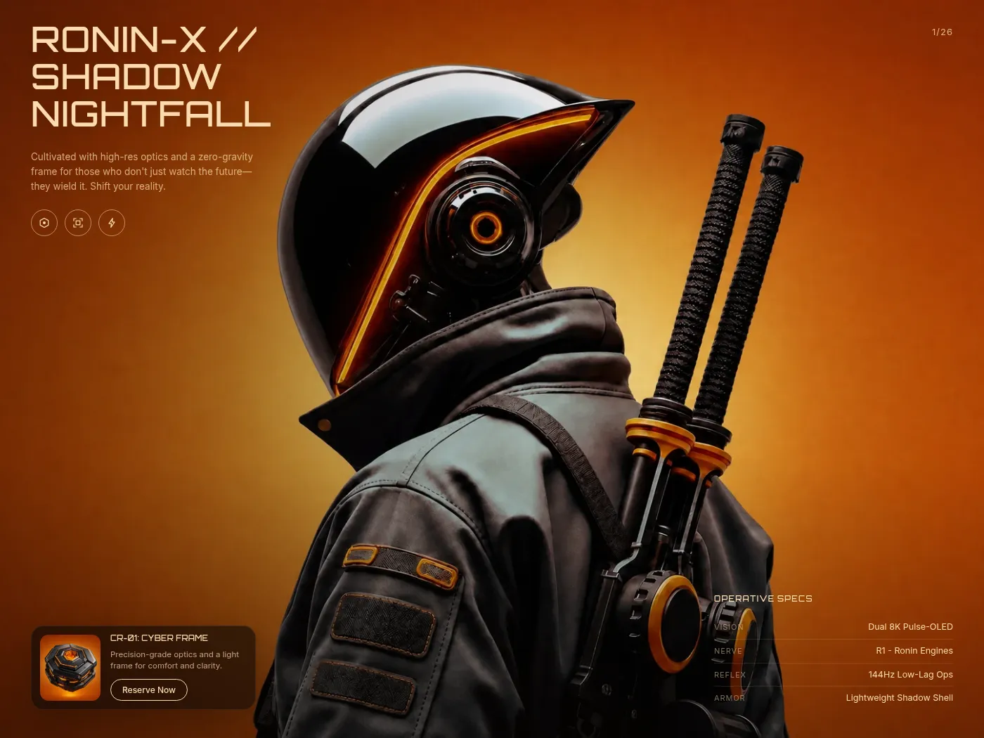 Cyber Ronin Hero HTML