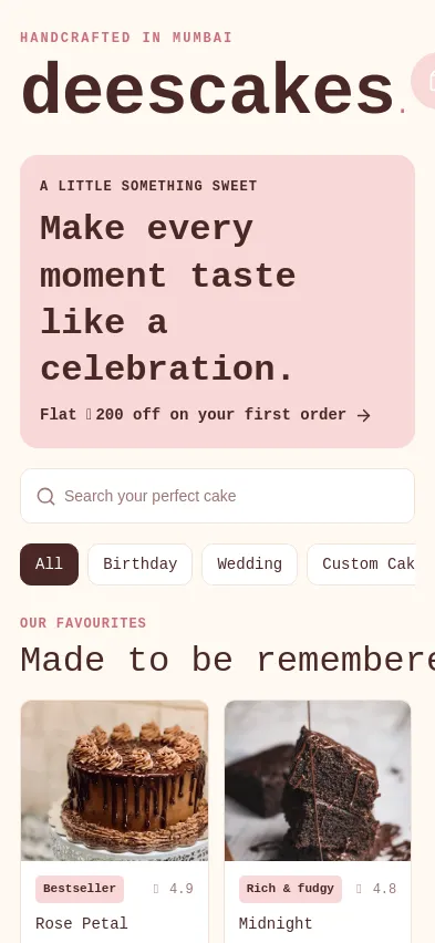 Dee's Cakes App