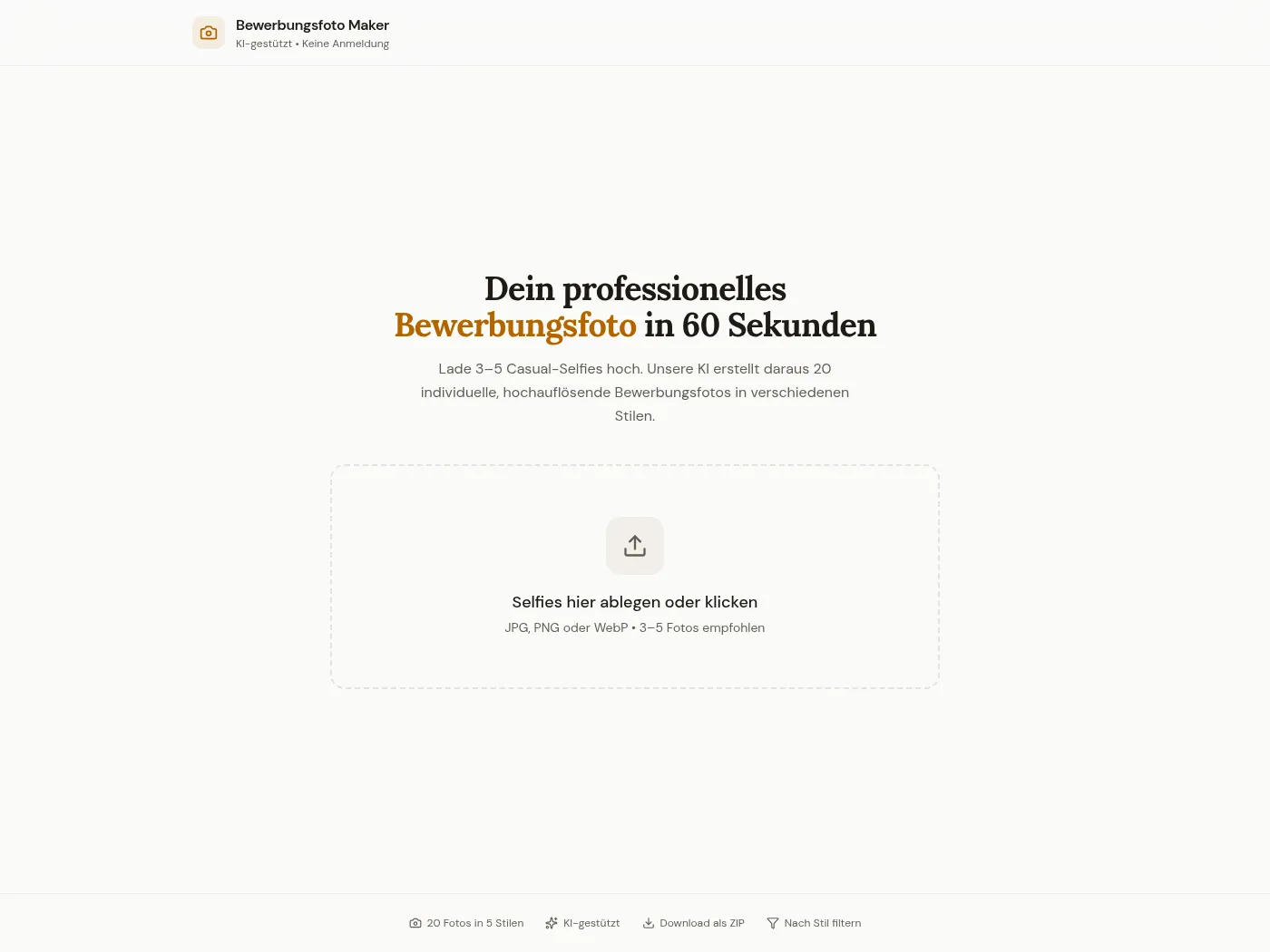 AI Bewerbungsfoto Maker