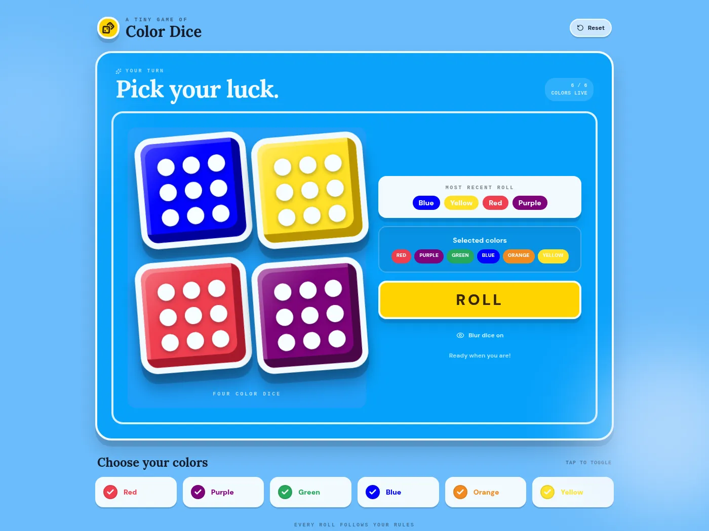 Color Dice Roller