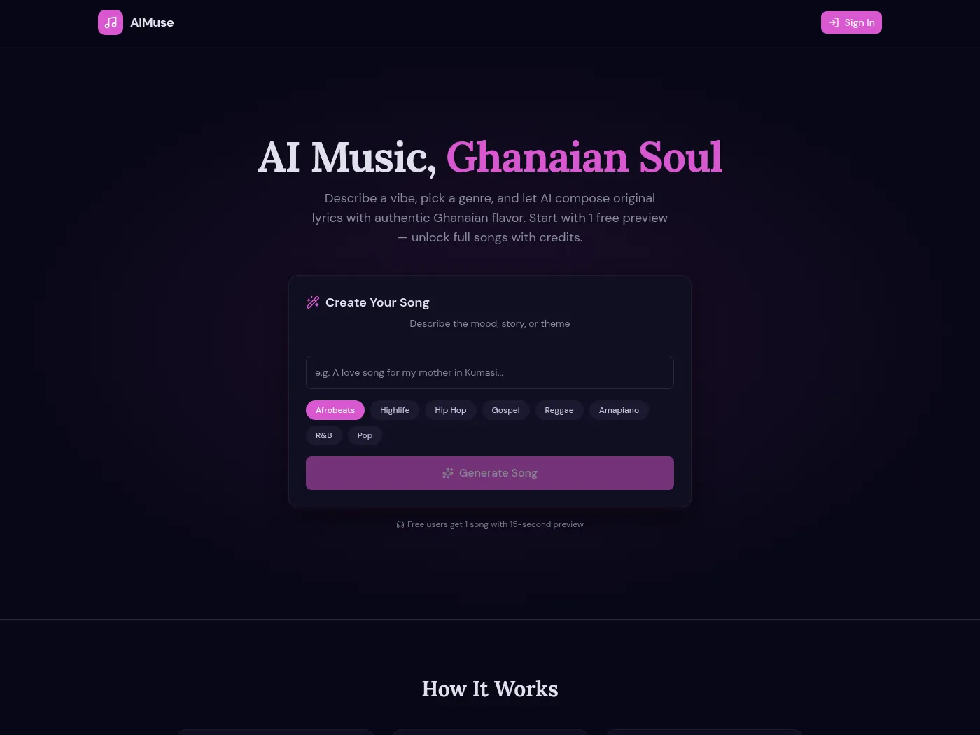 AIMuse Credit Generator
