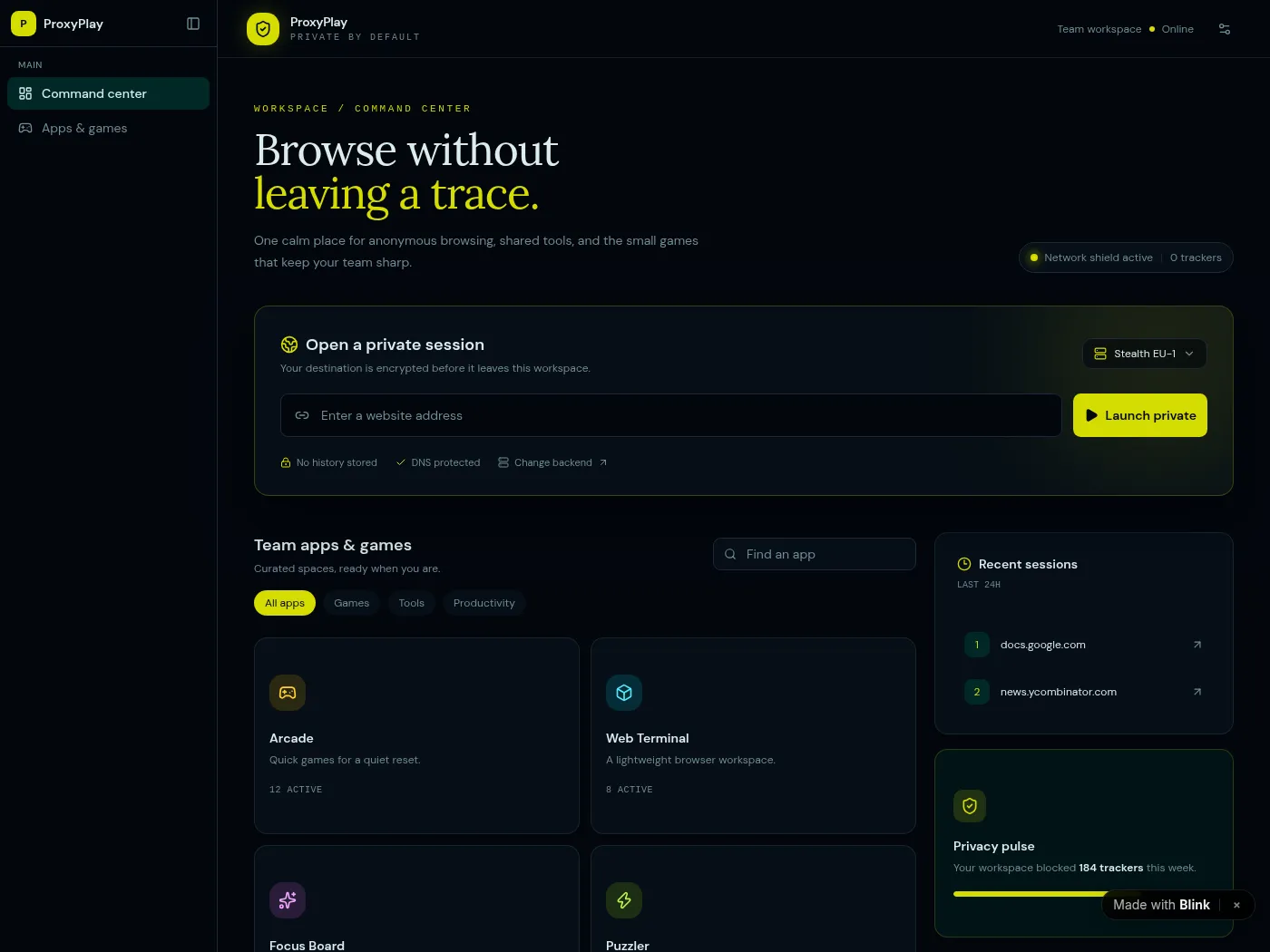 ProxyPlay Dashboard