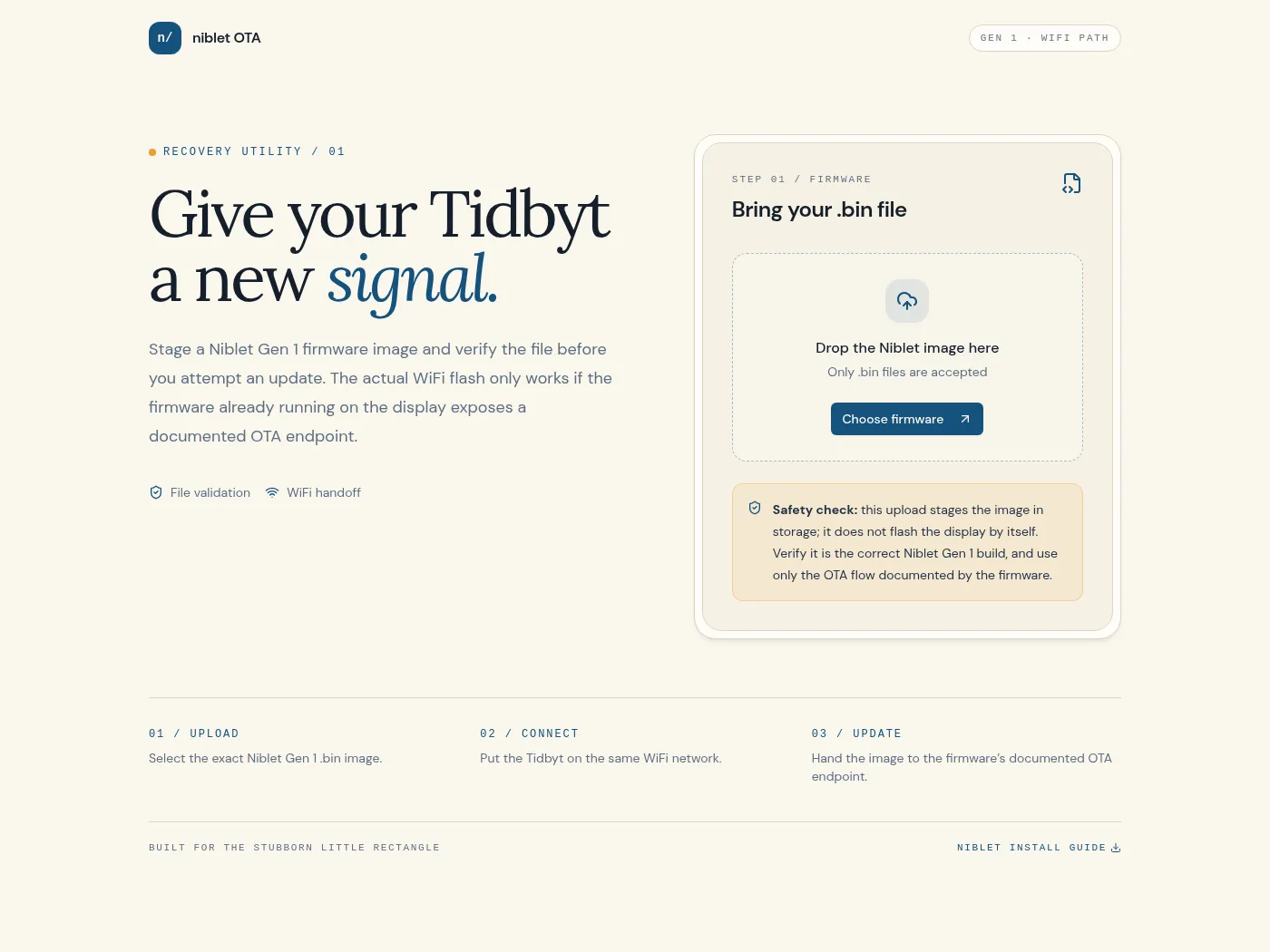Tidbyt Wifi Firmware Updater