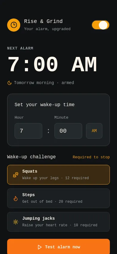 Active Alarm Clock