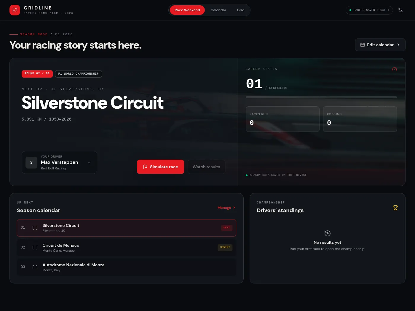 F1 Career Simulator 2026
