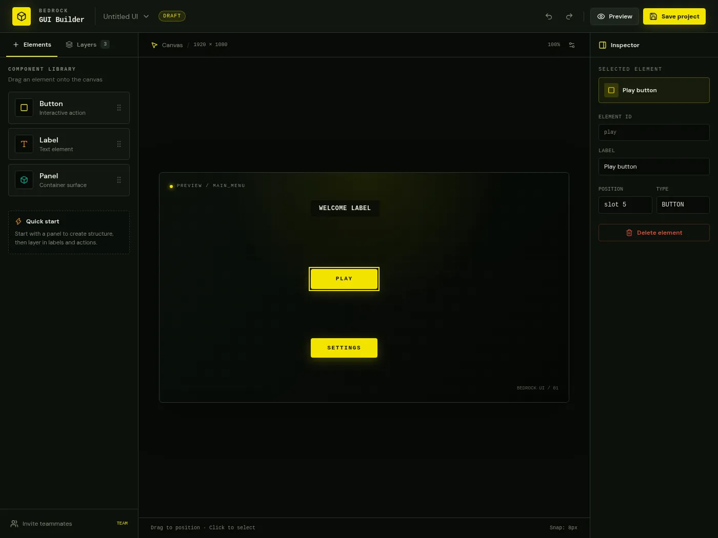 Bedrock GUI Builder