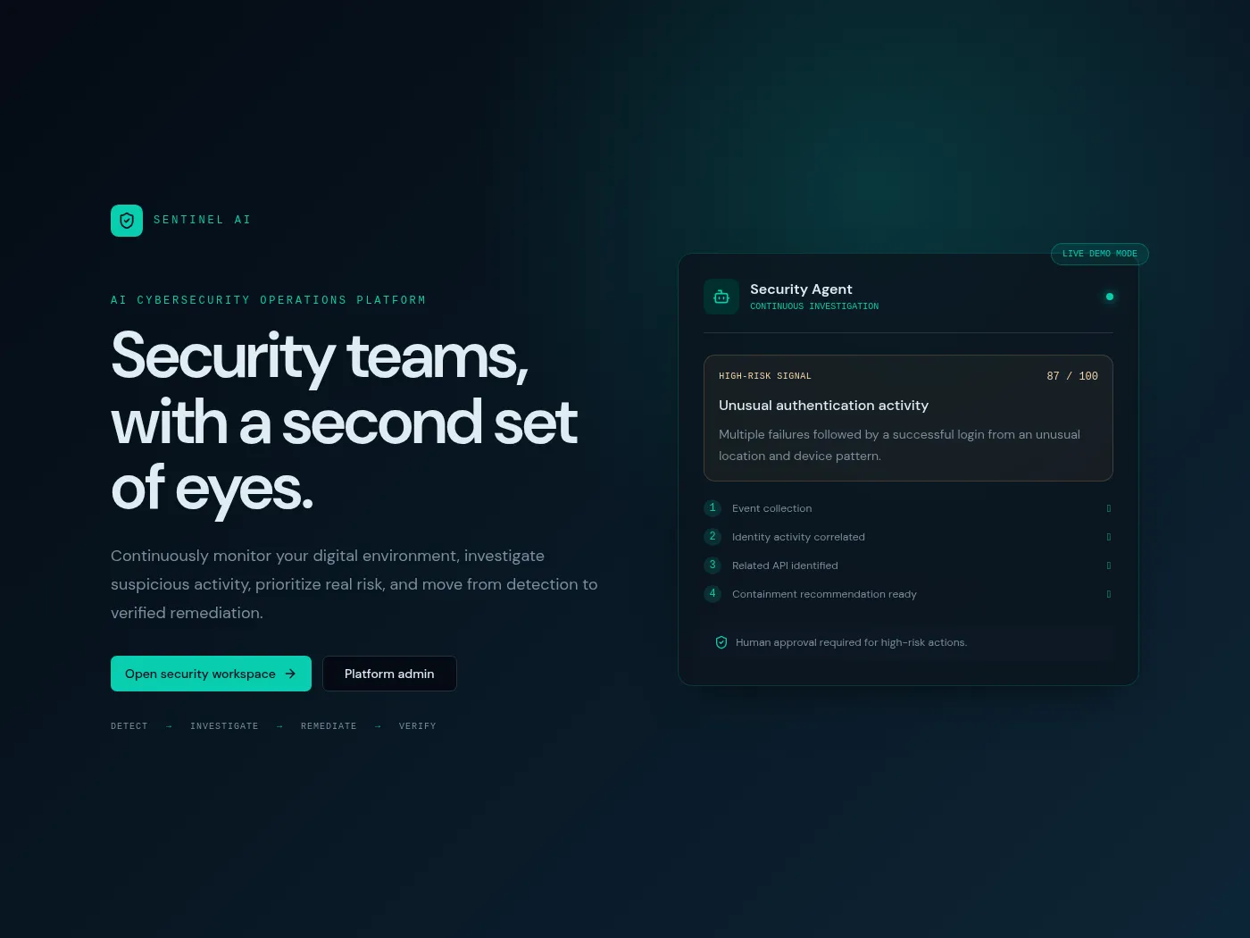 Sentinel AI Cybersecurity Platform
