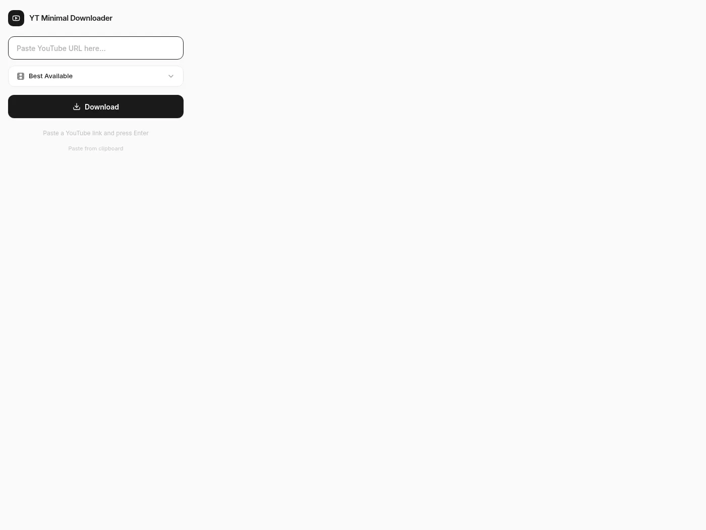 YT Minimal Downloader