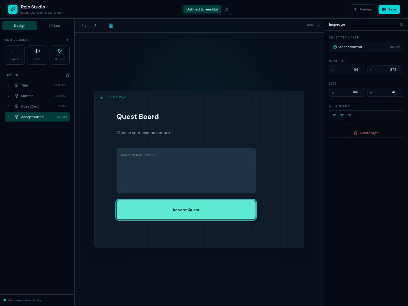Roblox GUI Designer