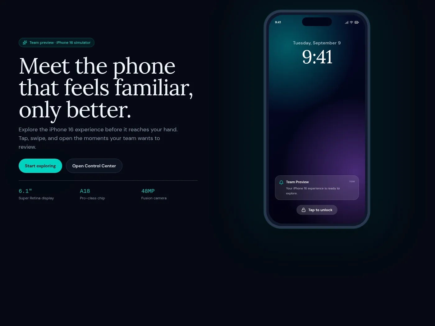 iPhone 16 Simulator
