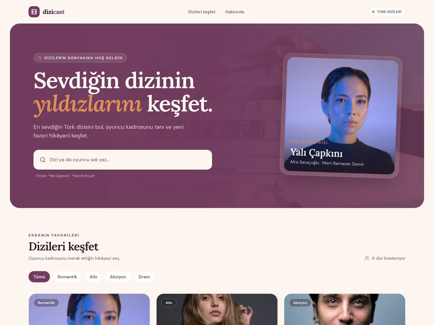 Dizi Actor Finder