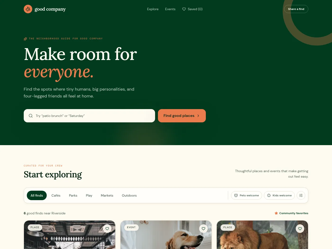 Pet & Kid Friendly Finder