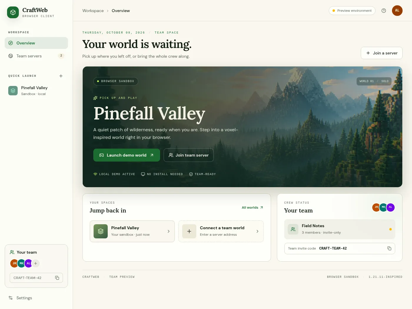 CraftWeb Client