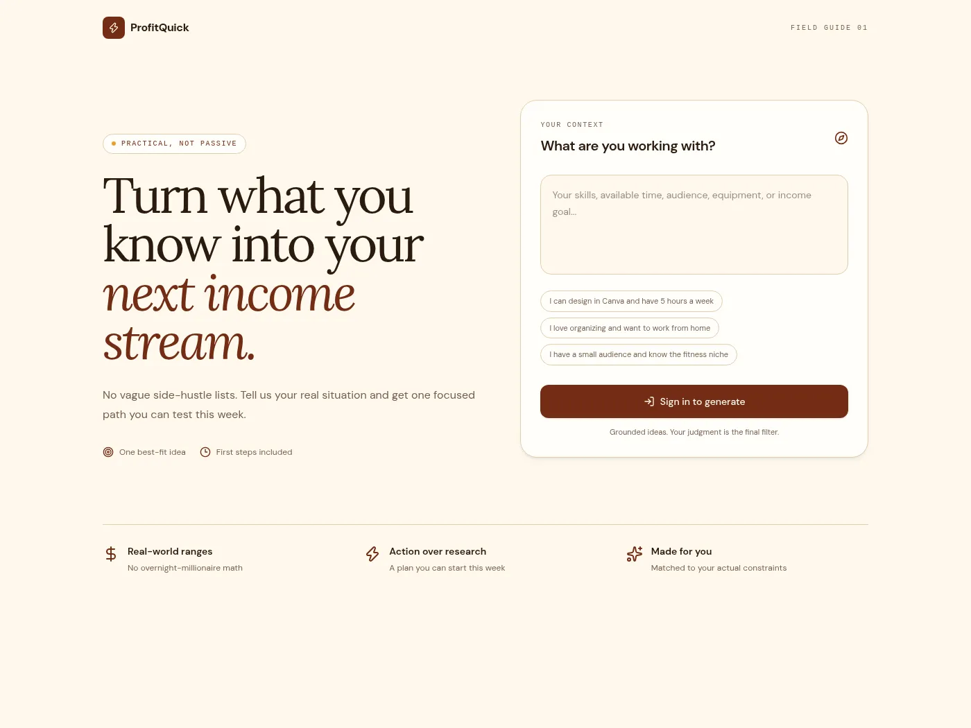 ProfitQuick Tool