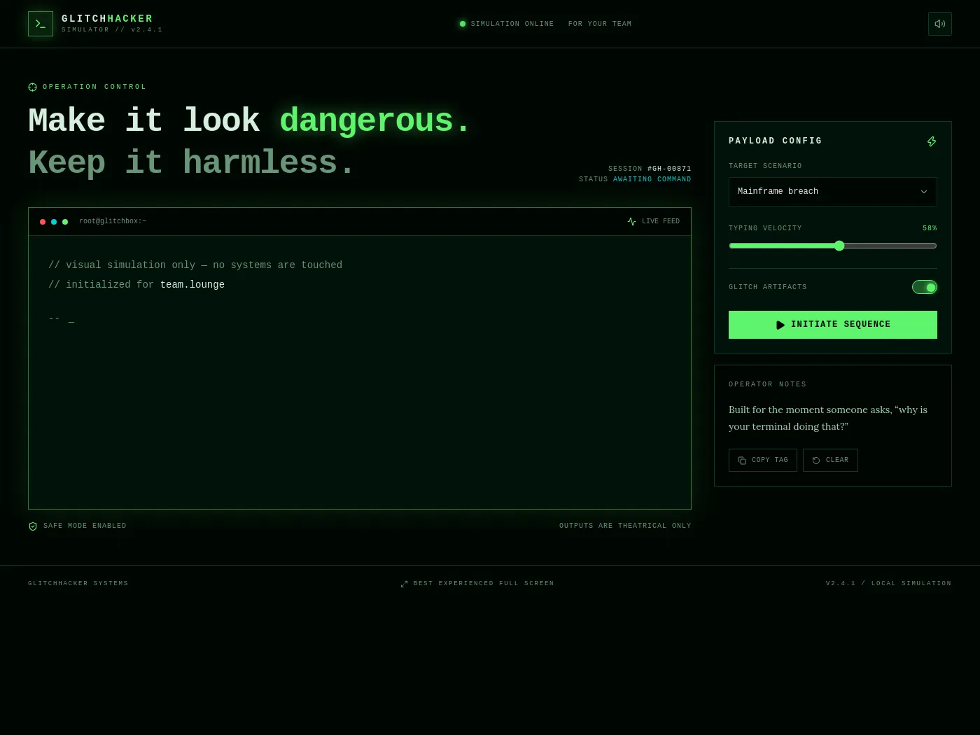GlitchHacker Simulator