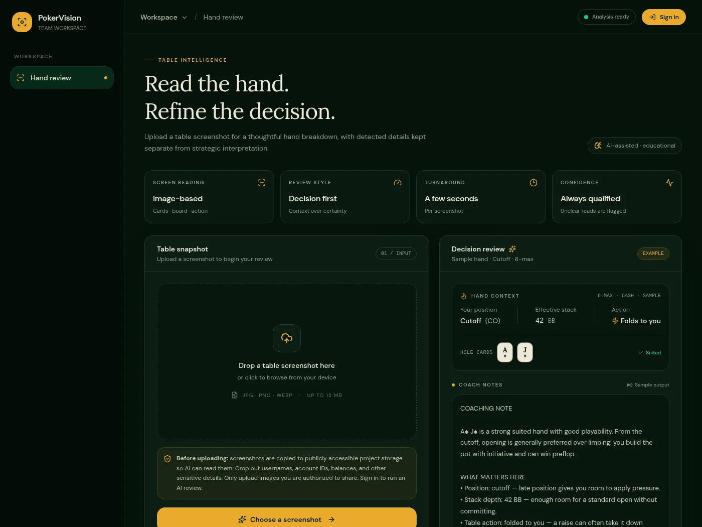 PokerVision AI Assistant