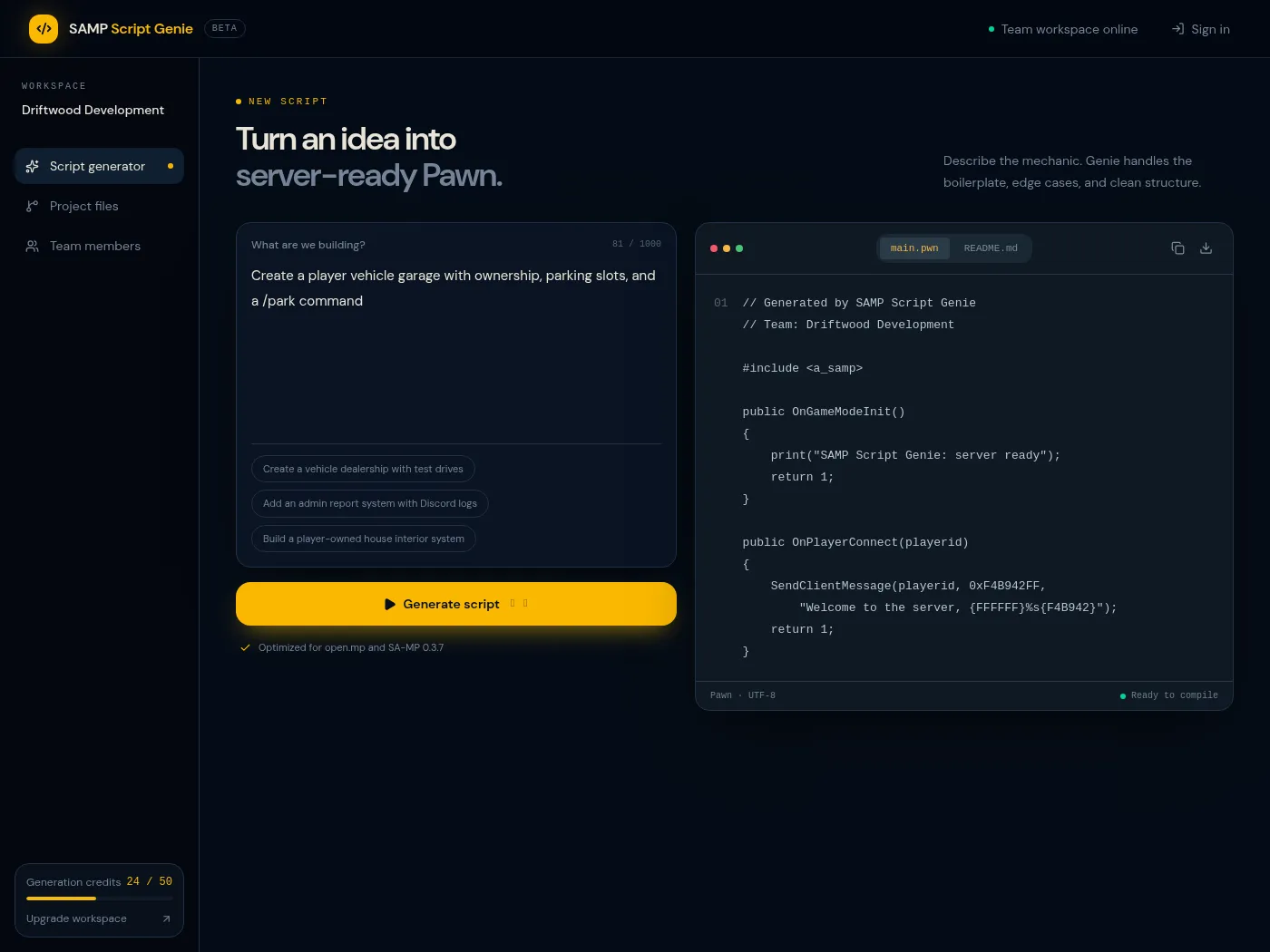 SAMP Script Genie