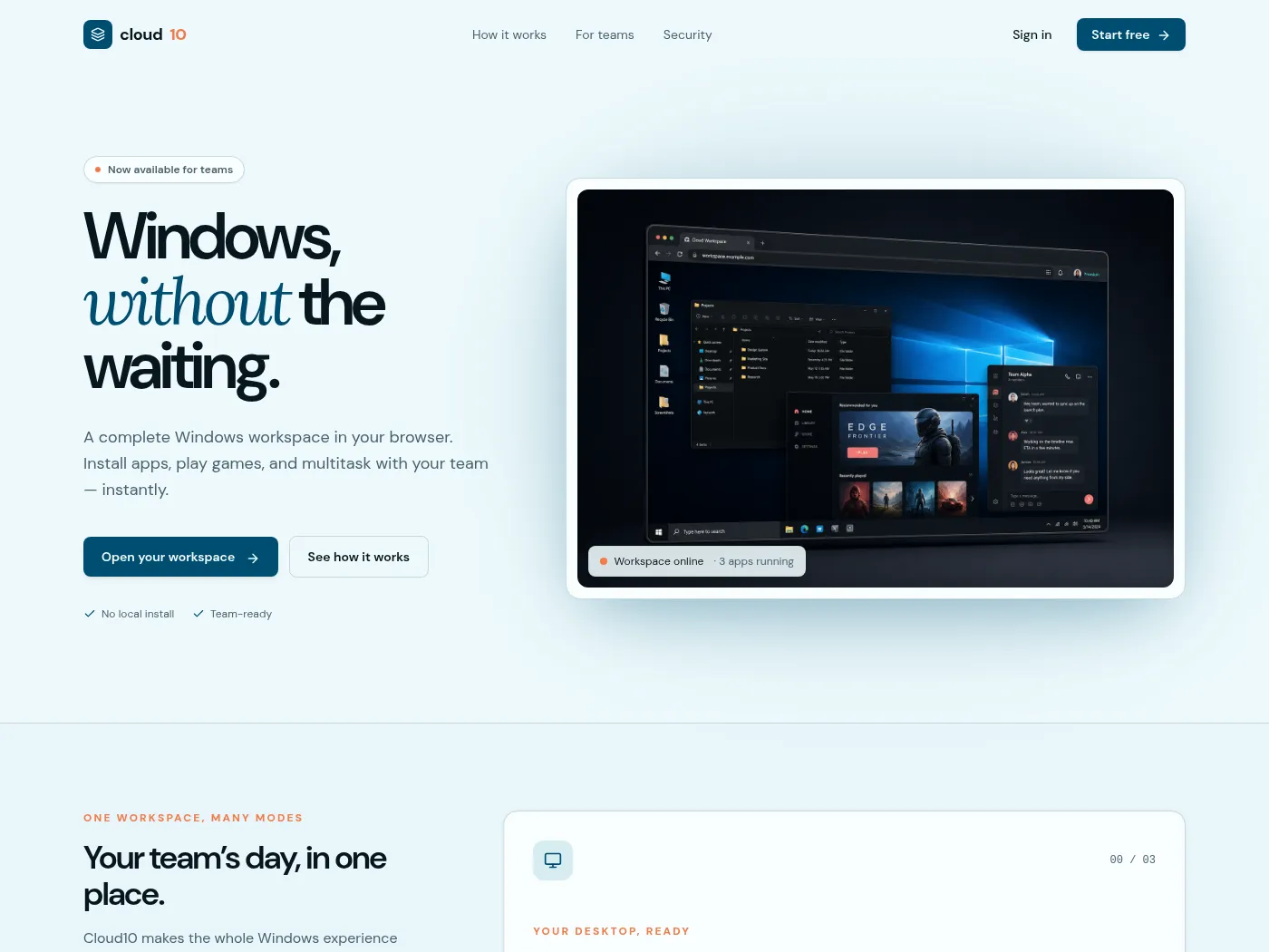 Win10 Cloud Workspace