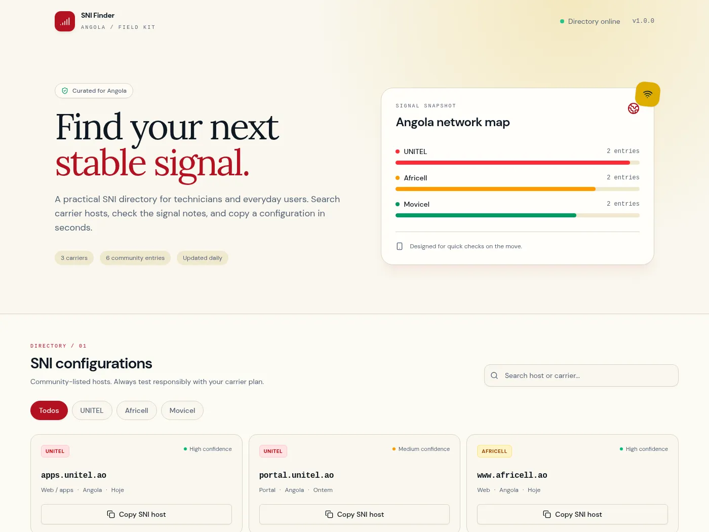 SNI Finder Angola