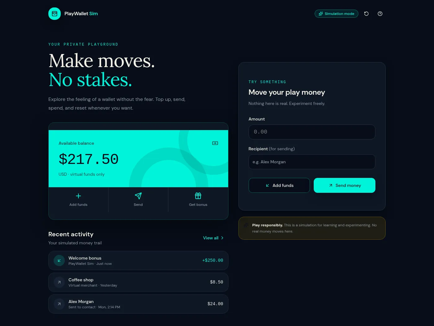 PlayWallet Sim