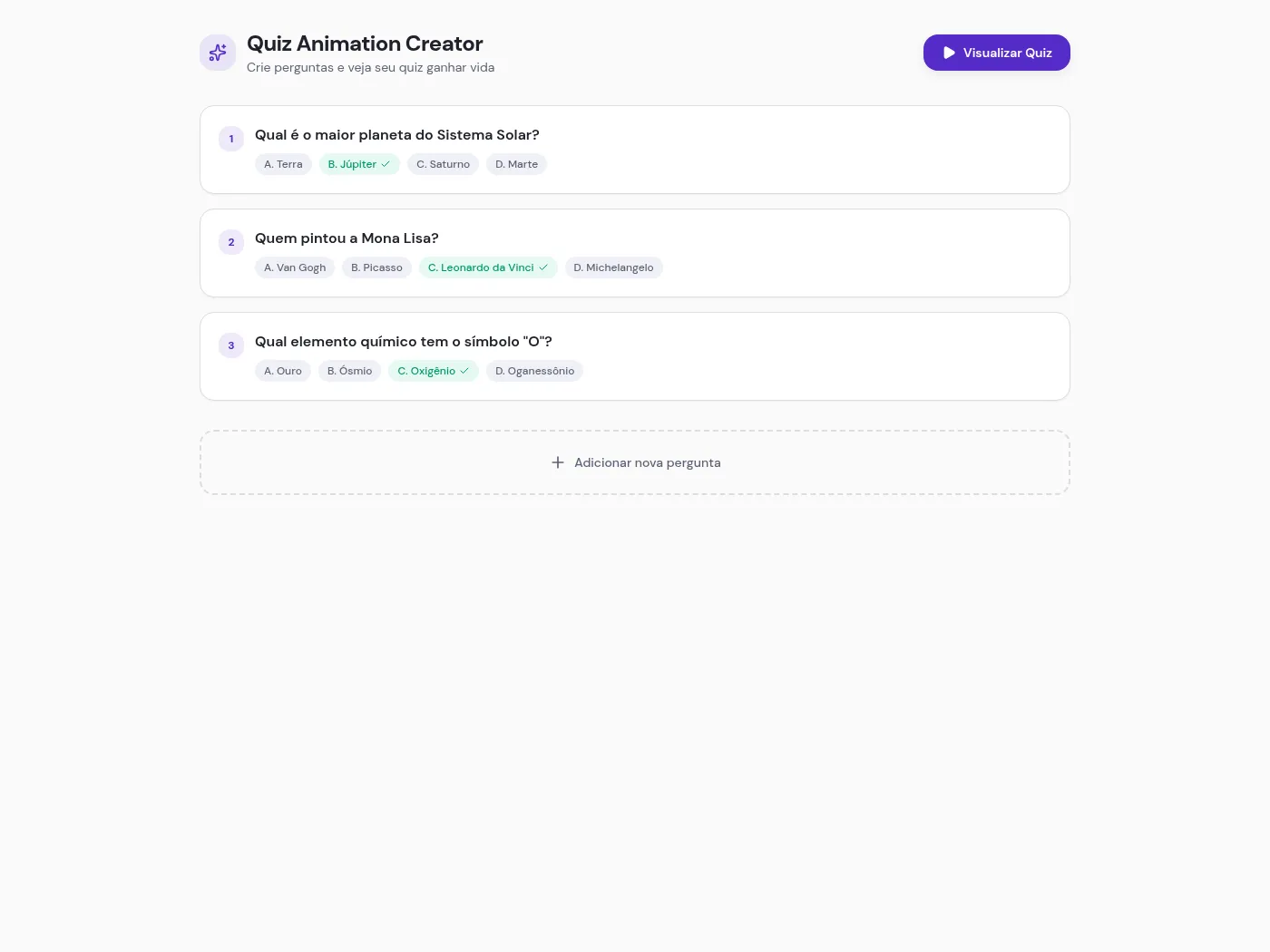Quiz Animation Creator