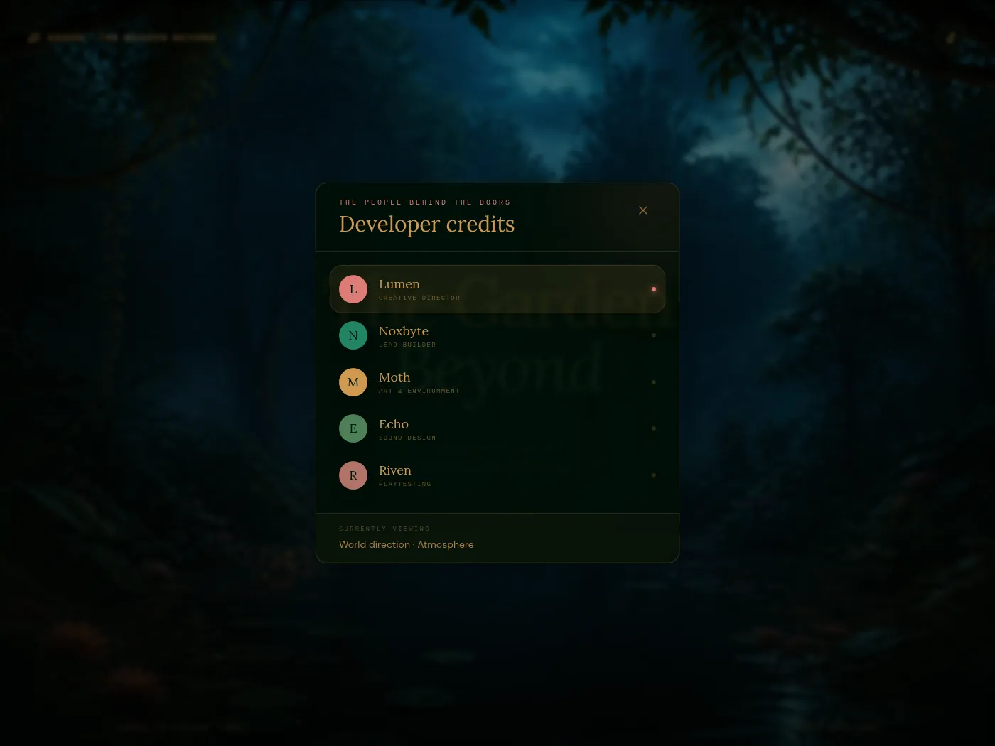 Doors Dev Credits Menu