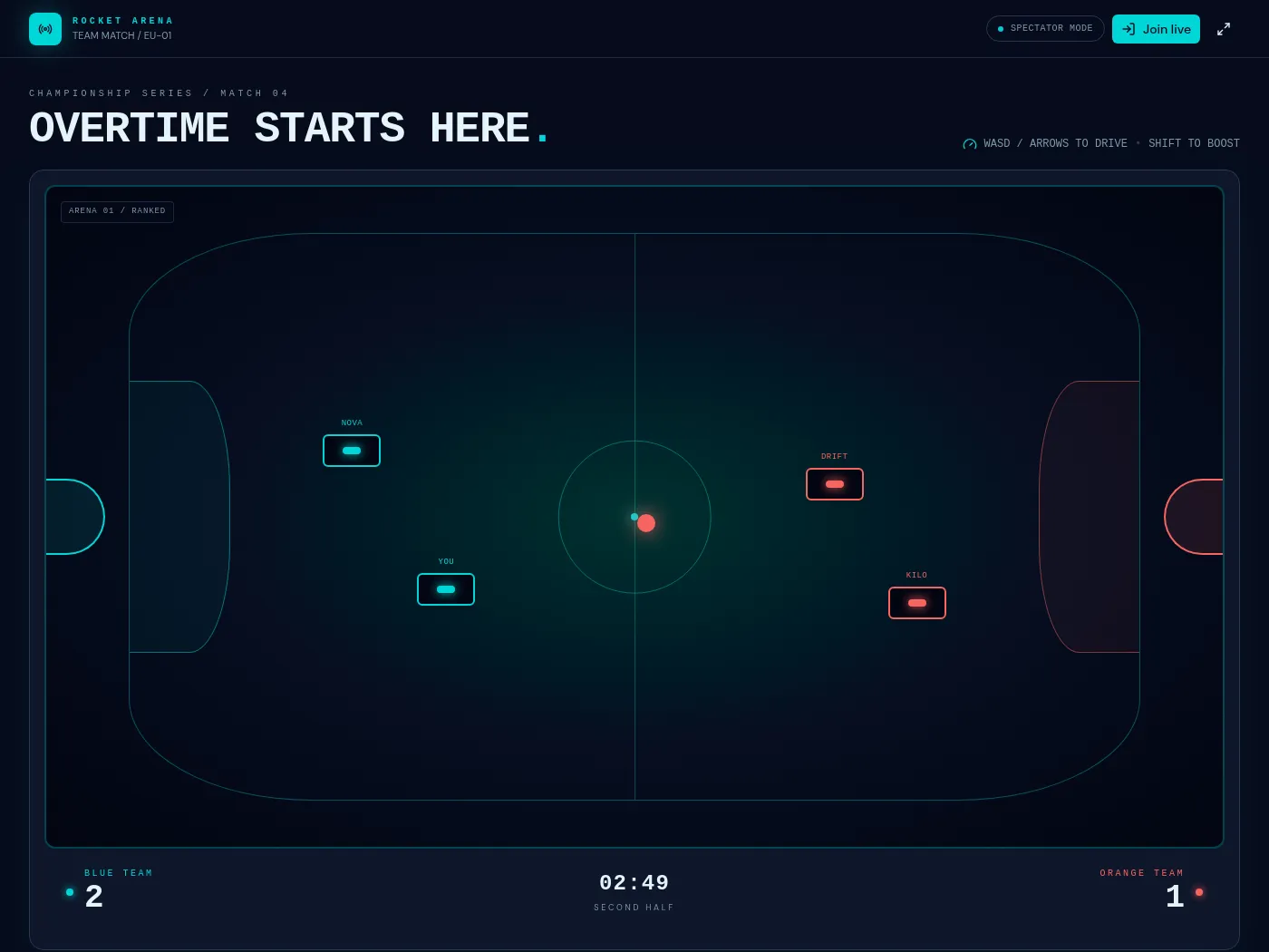 Rocket League Web Arena