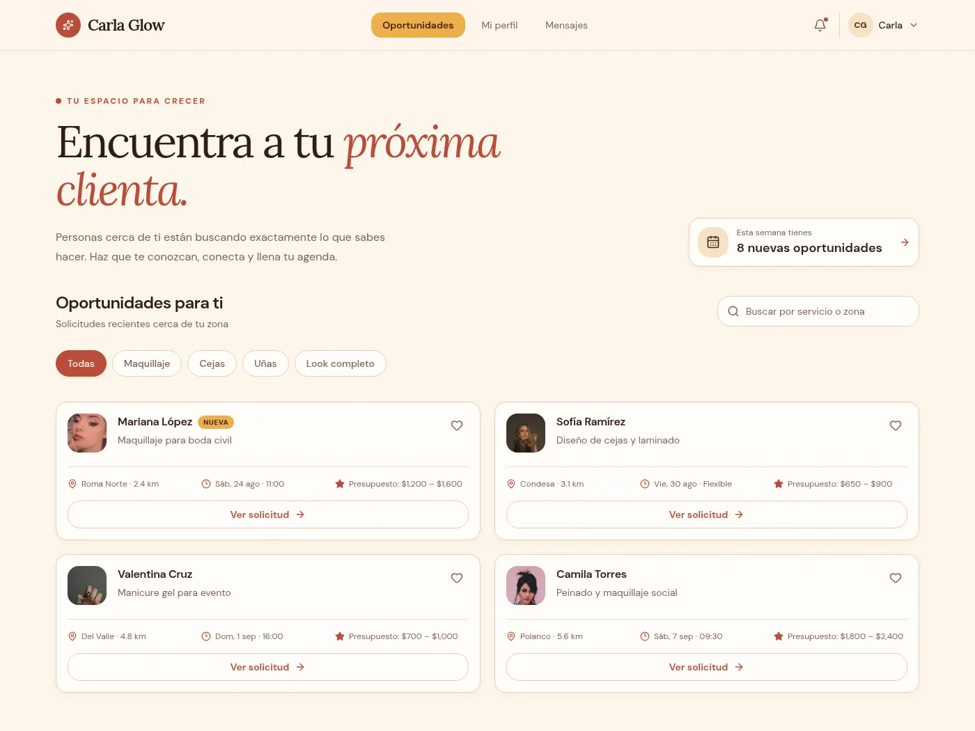 Carla Glow Client Finder