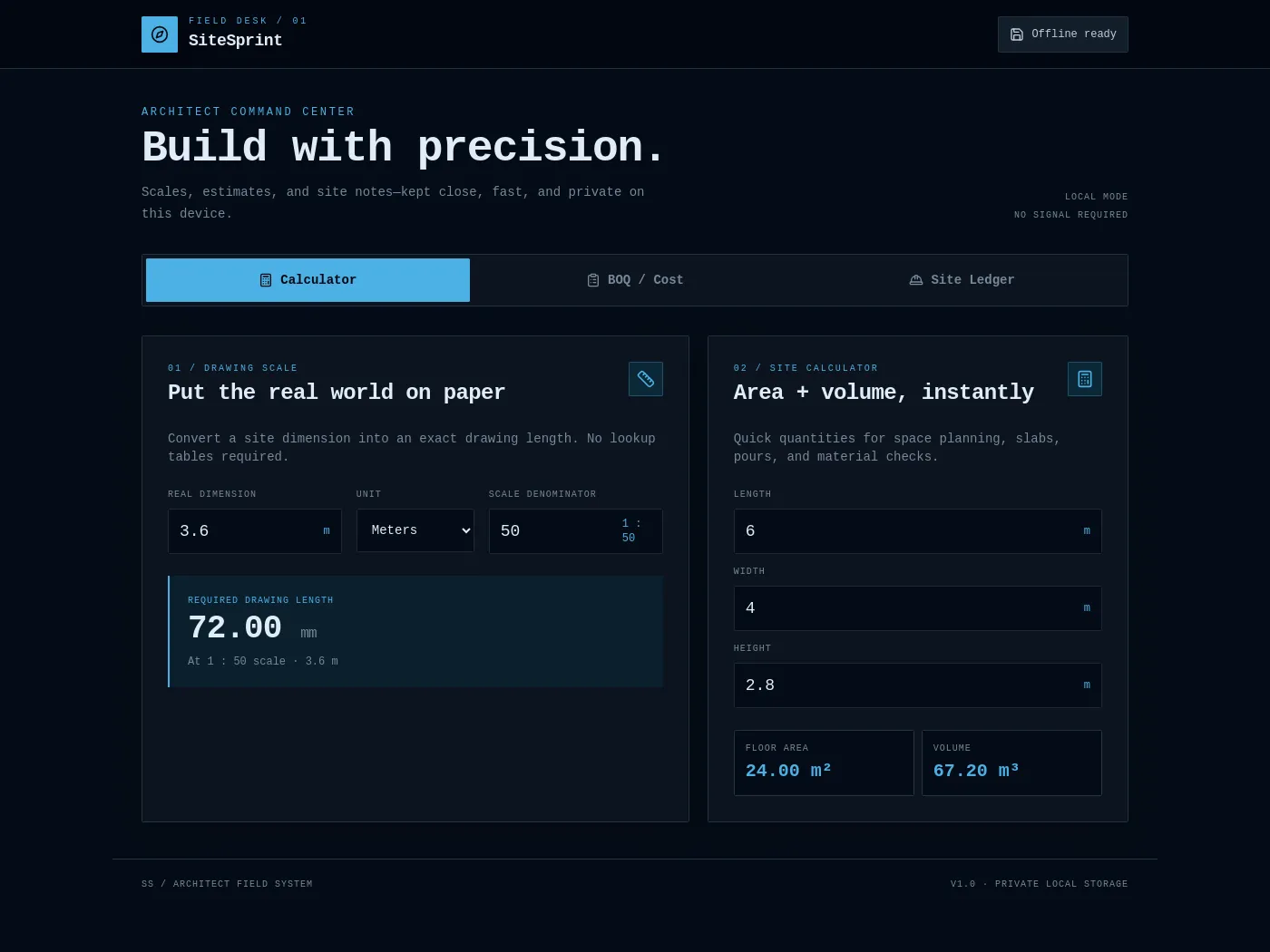 SiteSprint Architect Dashboard