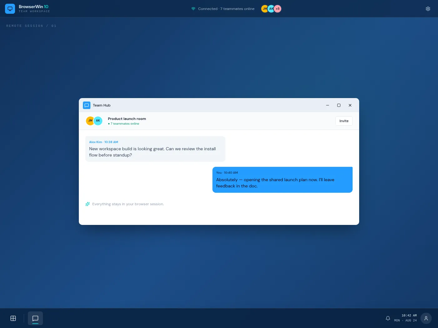 BrowserWin 10 Workspace