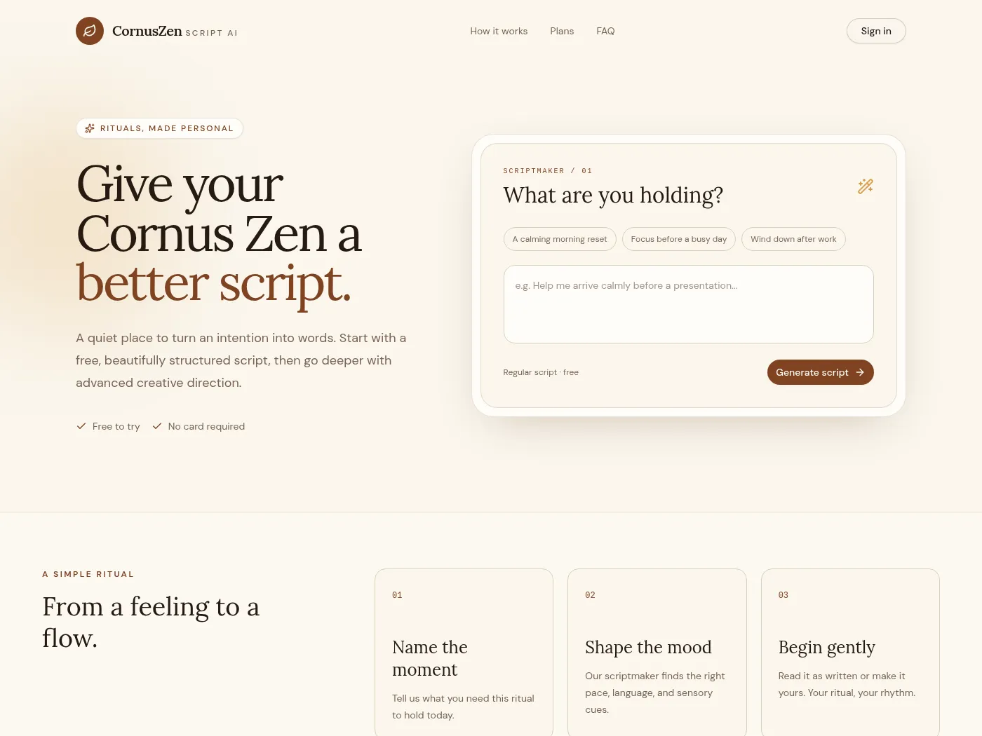 CornusZen Script AI