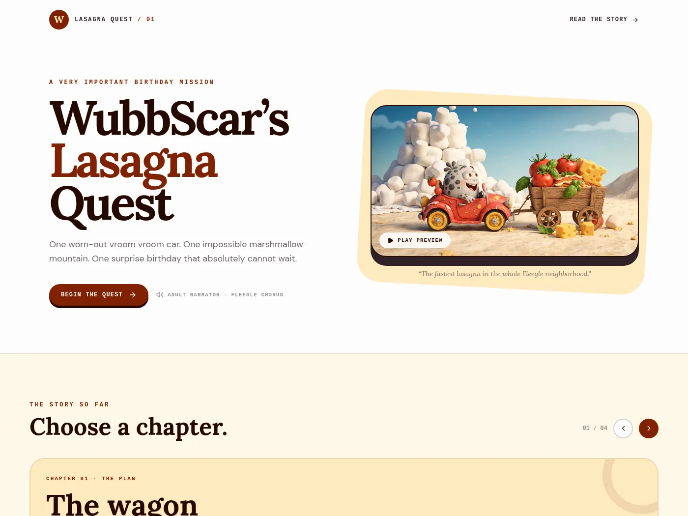 WubbScar's Lasagna Quest