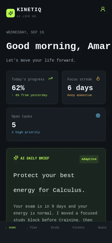 KINETIQ: AI Life OS