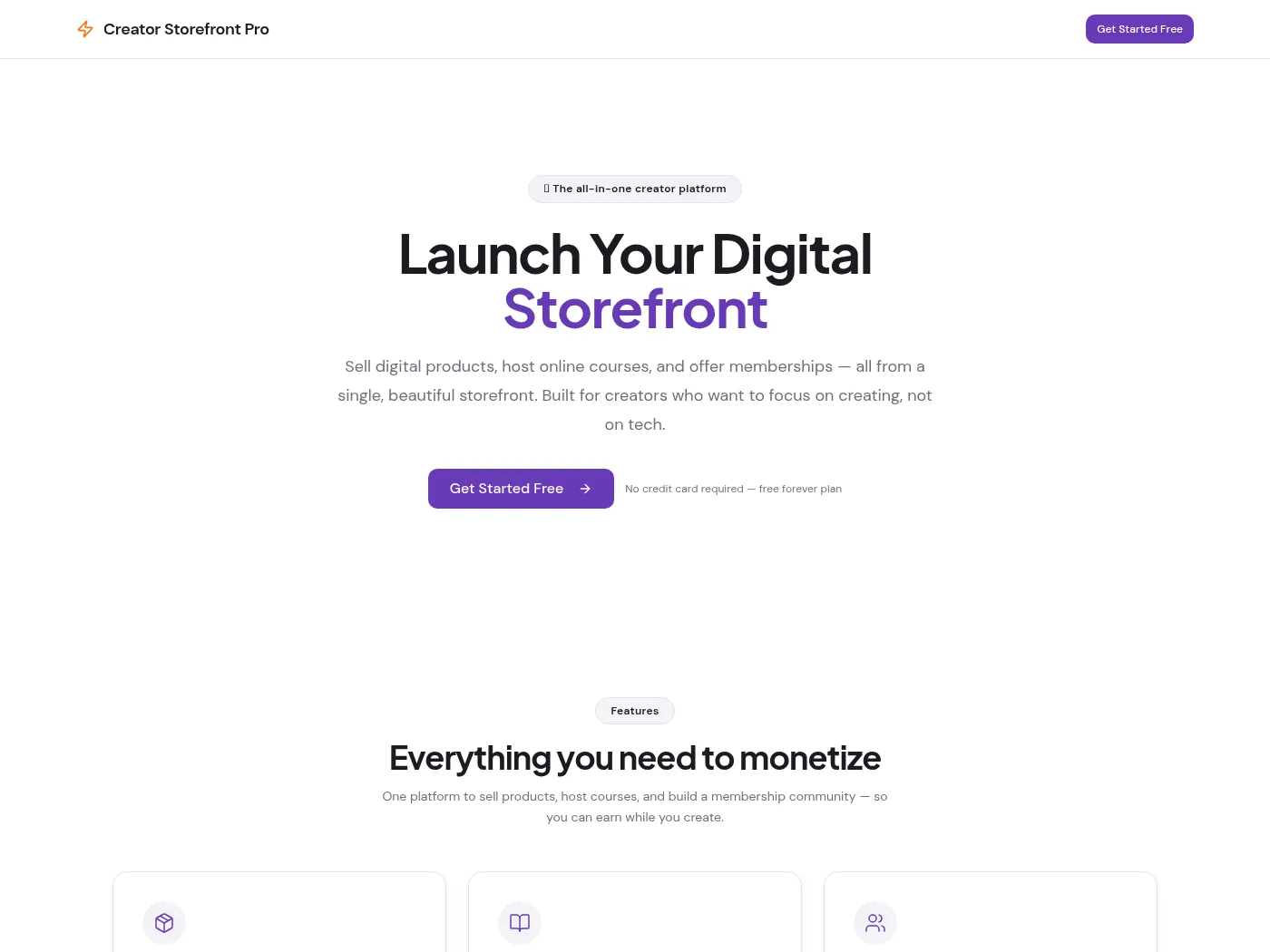 Creator Storefront Pro