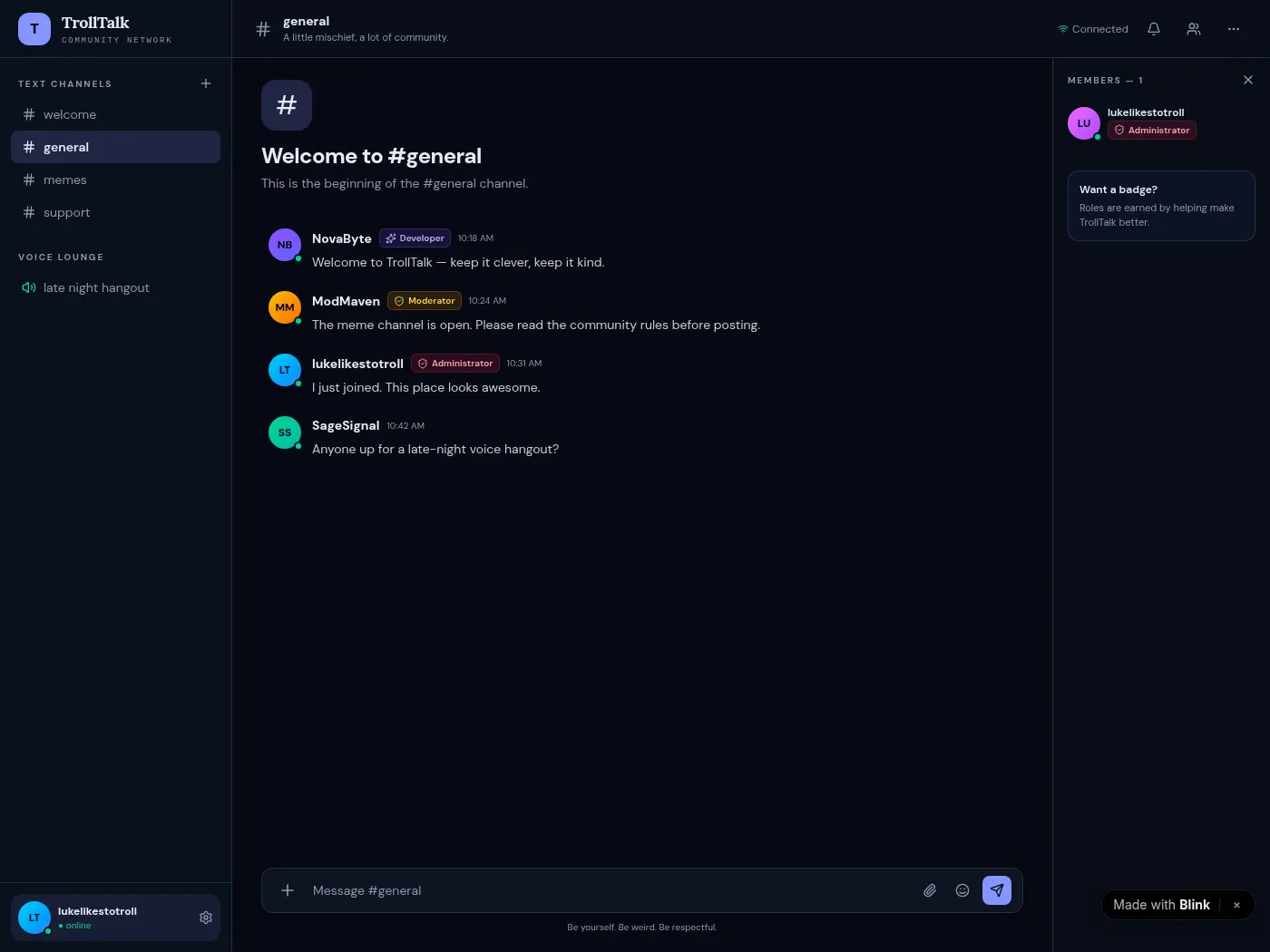 TrollTalk Chat