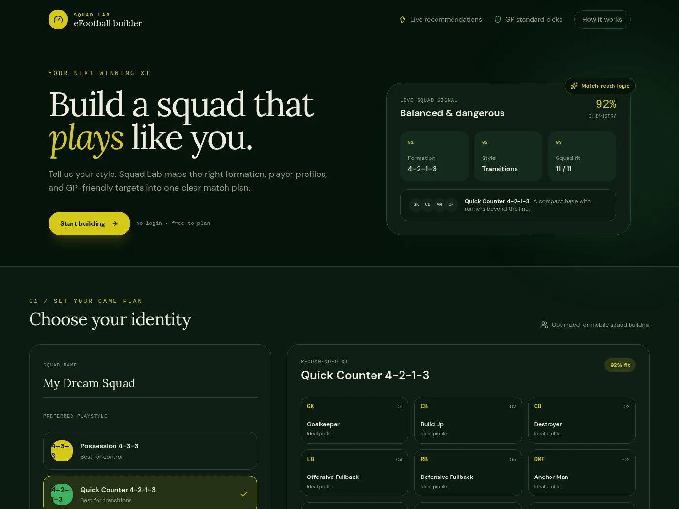 eFootball Team Builder