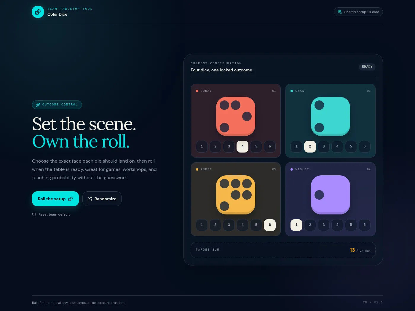 Color Dice Simulator