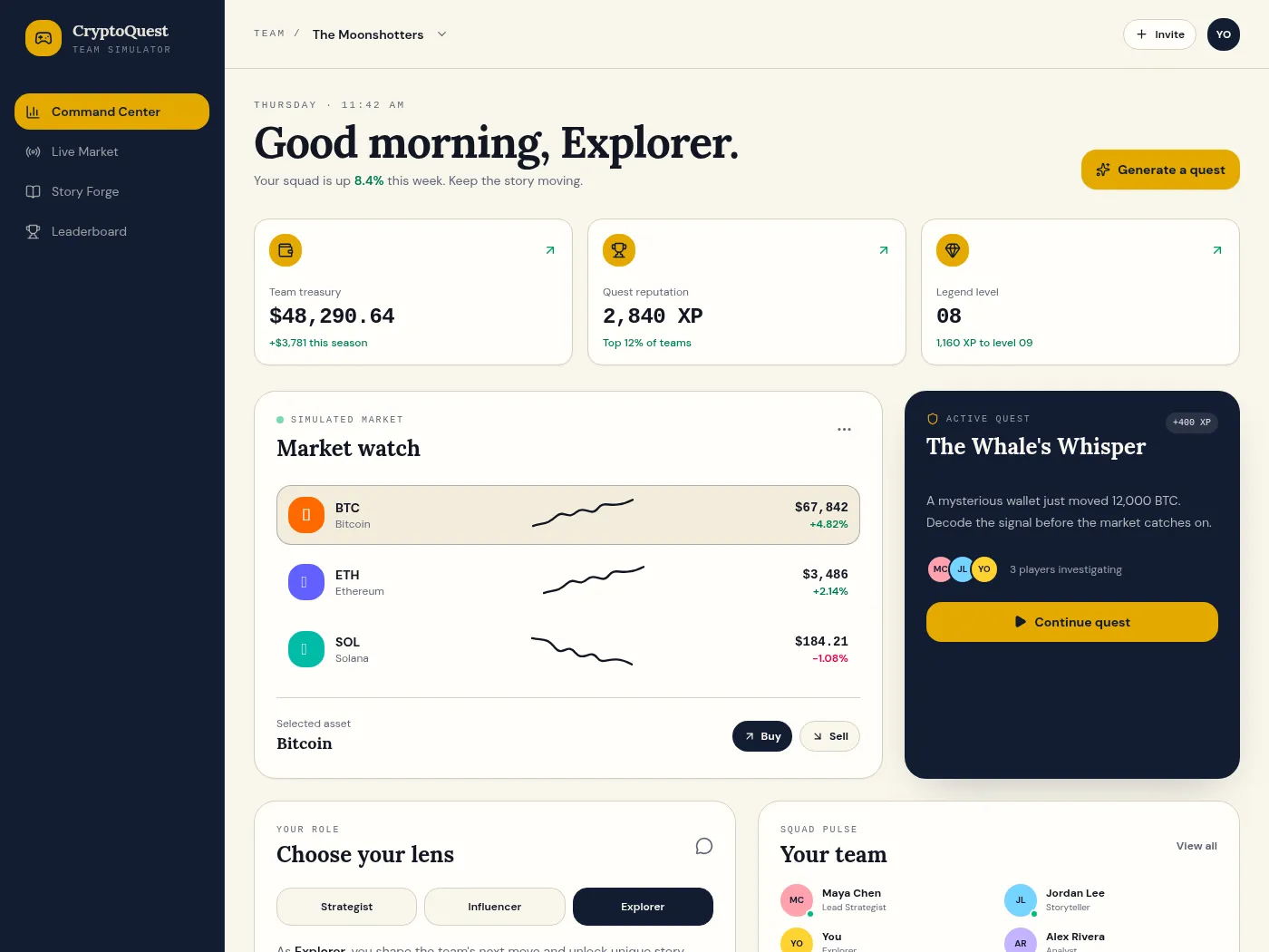 CryptoQuest Simulator