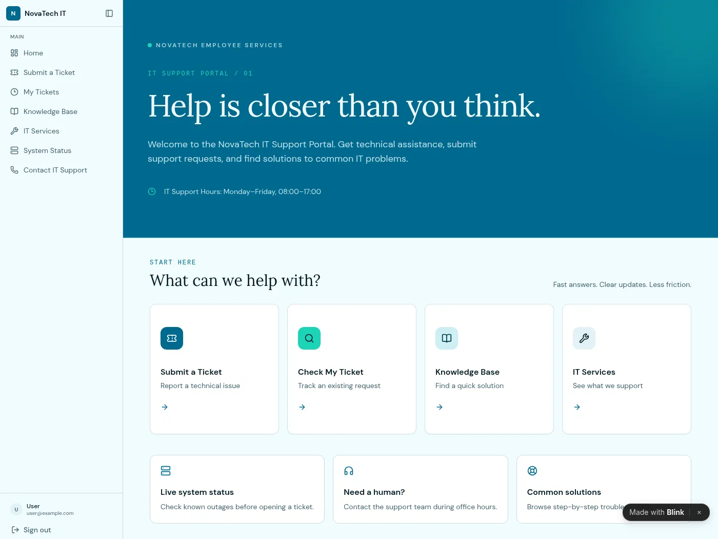 NovaTech IT Support Portal