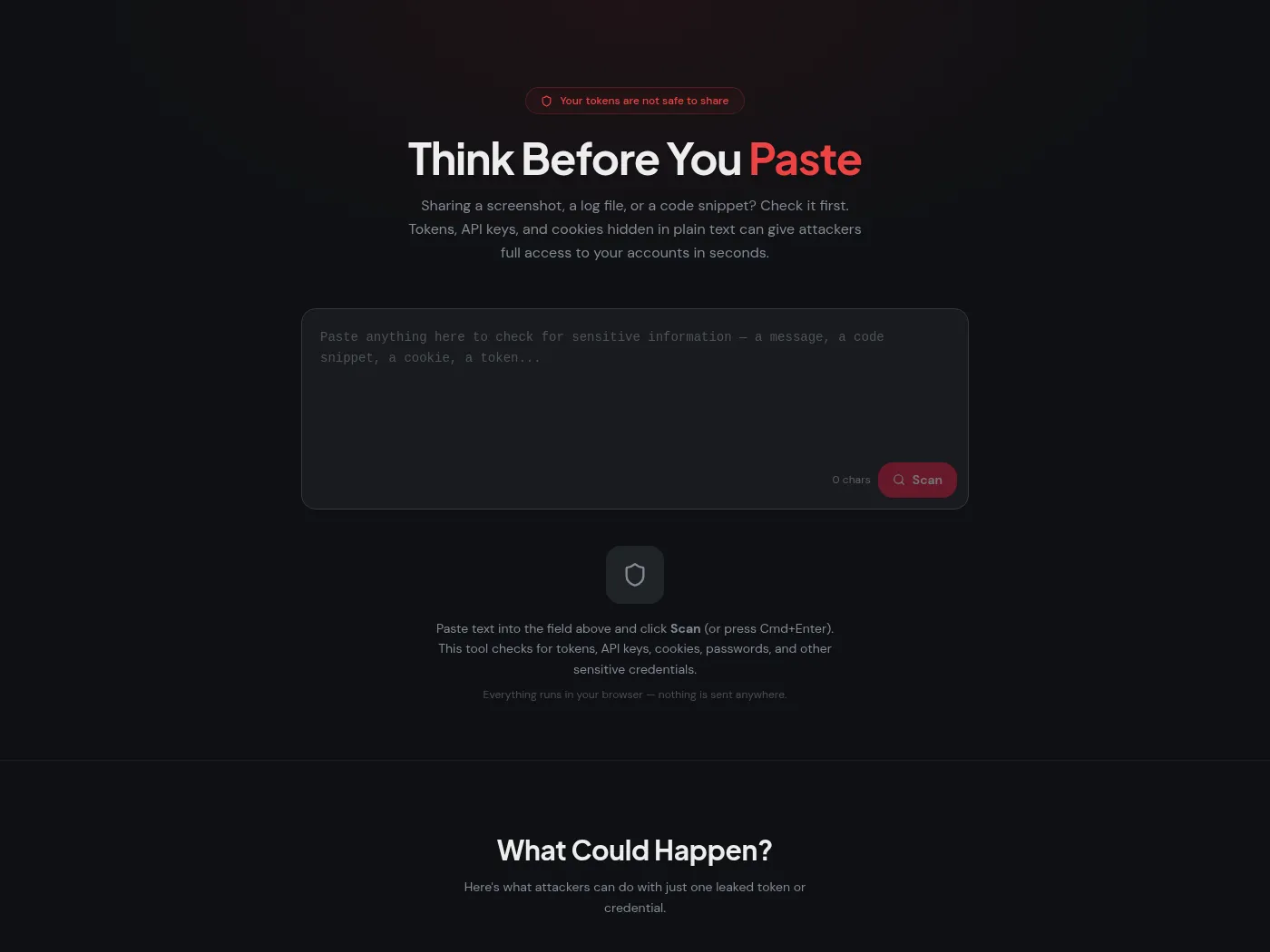 Sensitive Info Warning Tool