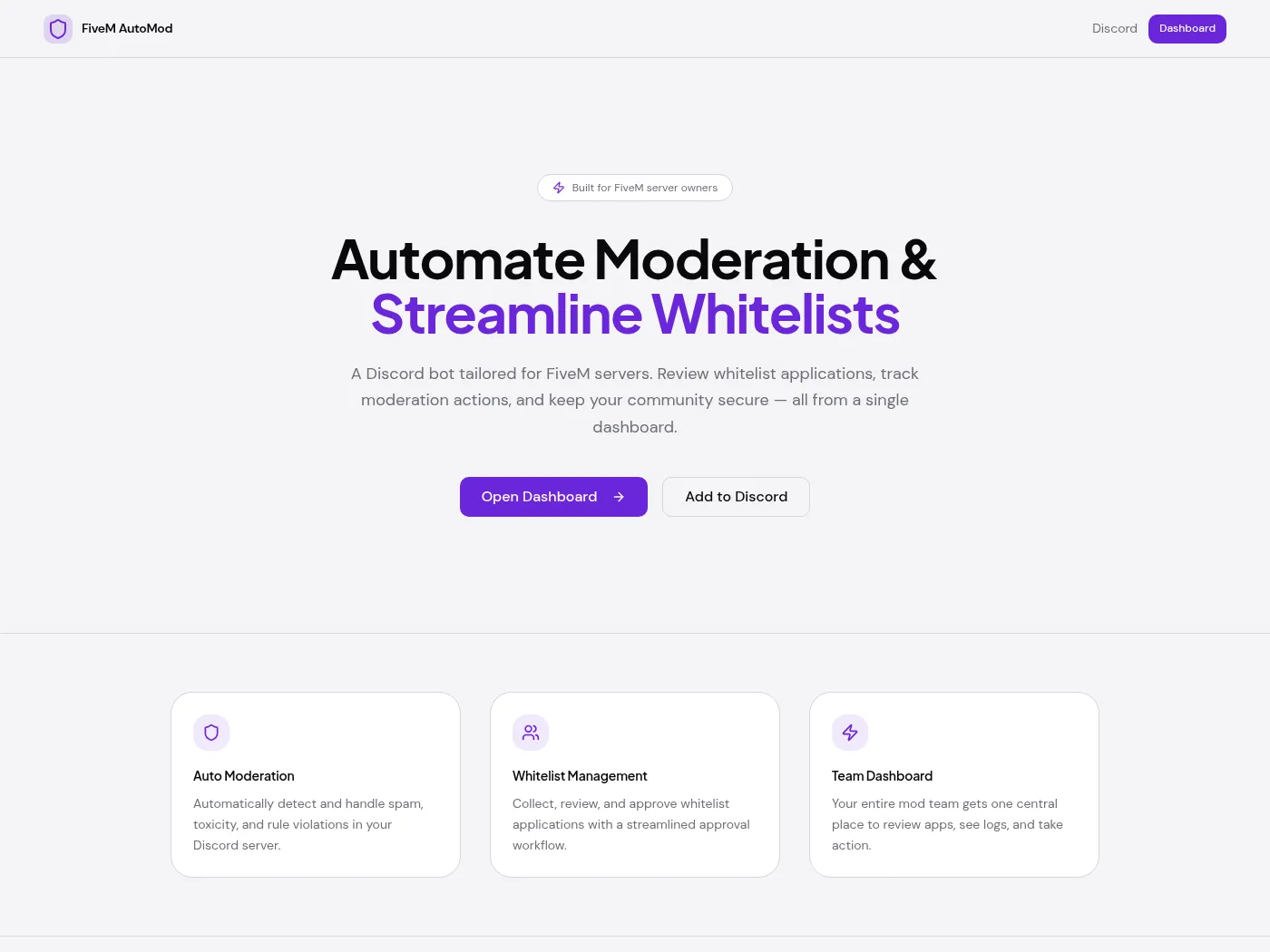 FiveM Discord AutoMod Bot