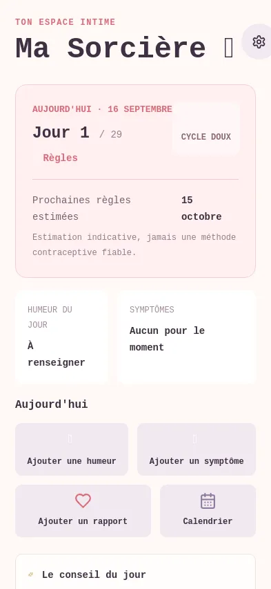 Ma Sorcière ❤️ - Cycle Tracker