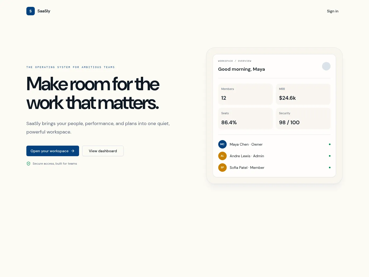 SaaSly Dashboard