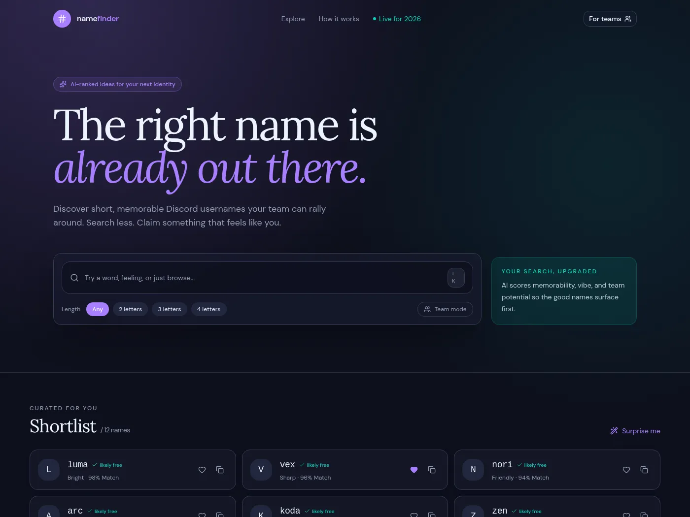 Discord Name Finder