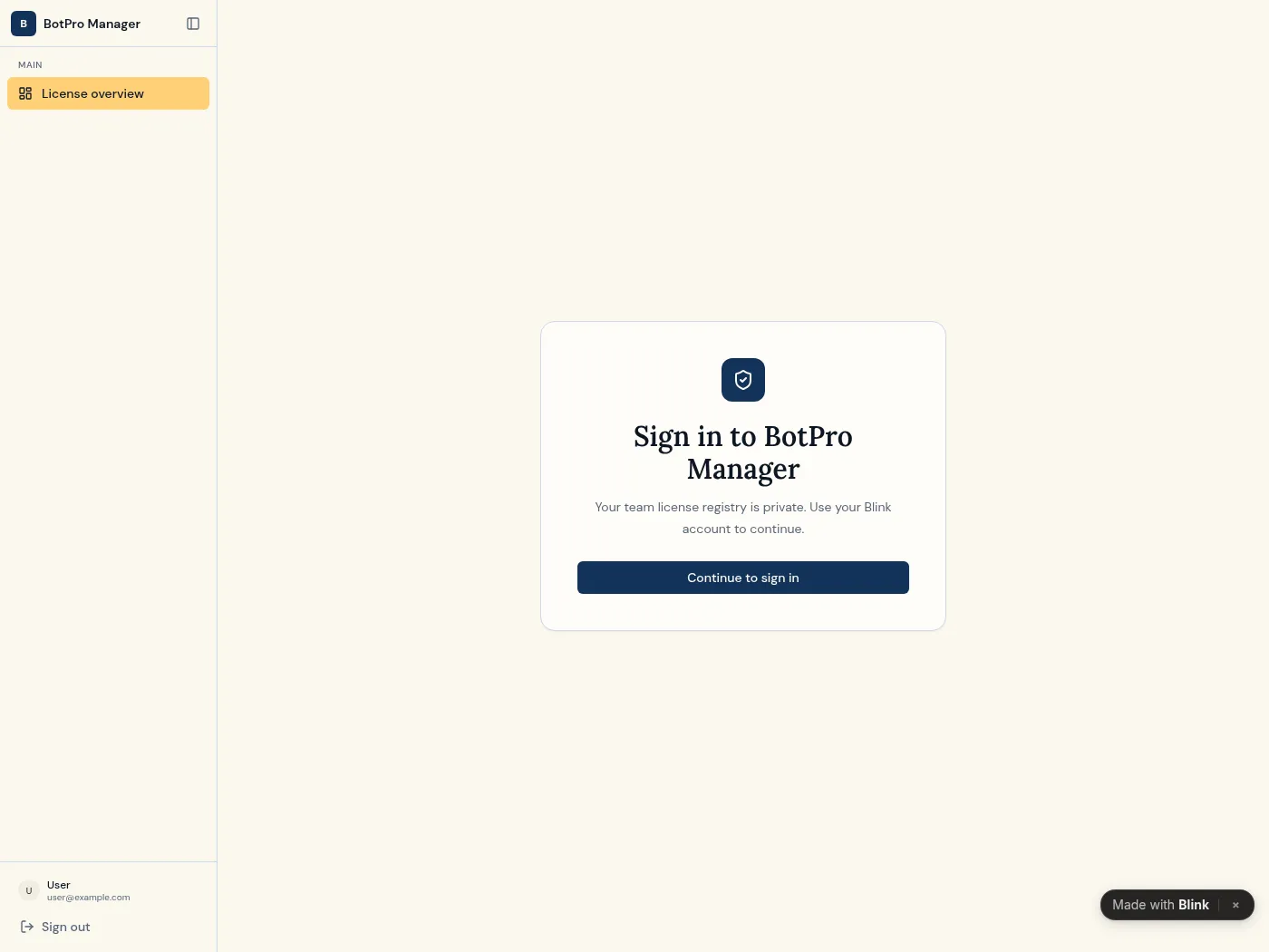 BotPro License Manager