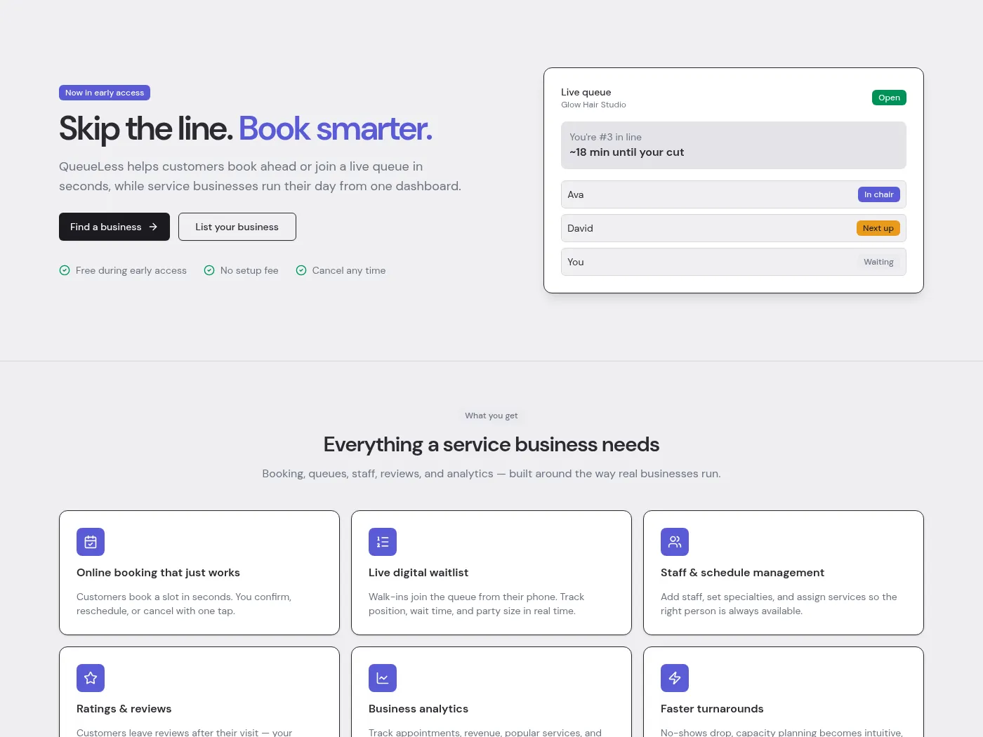 QueueLess Web Platform